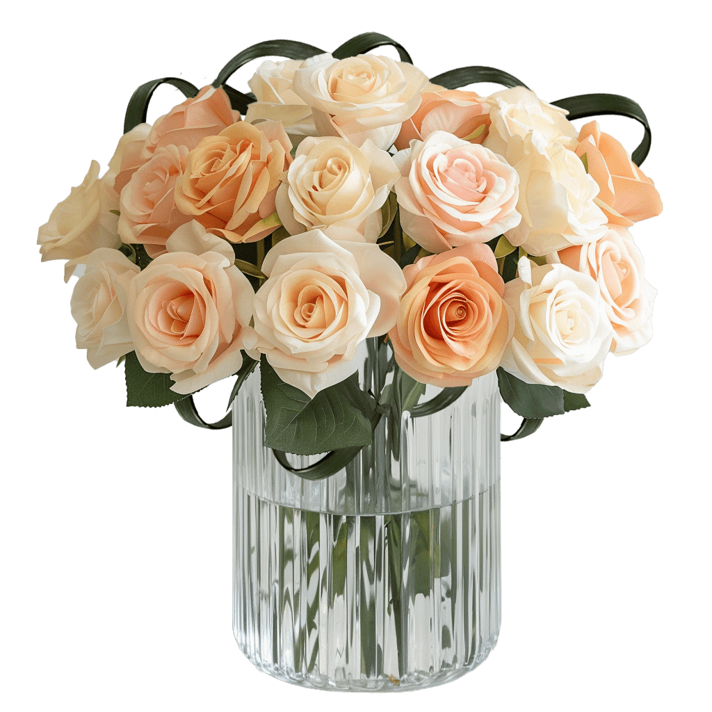 Buy Peach and White Romantic Wedding Rose Centerpieces | GlobalRose