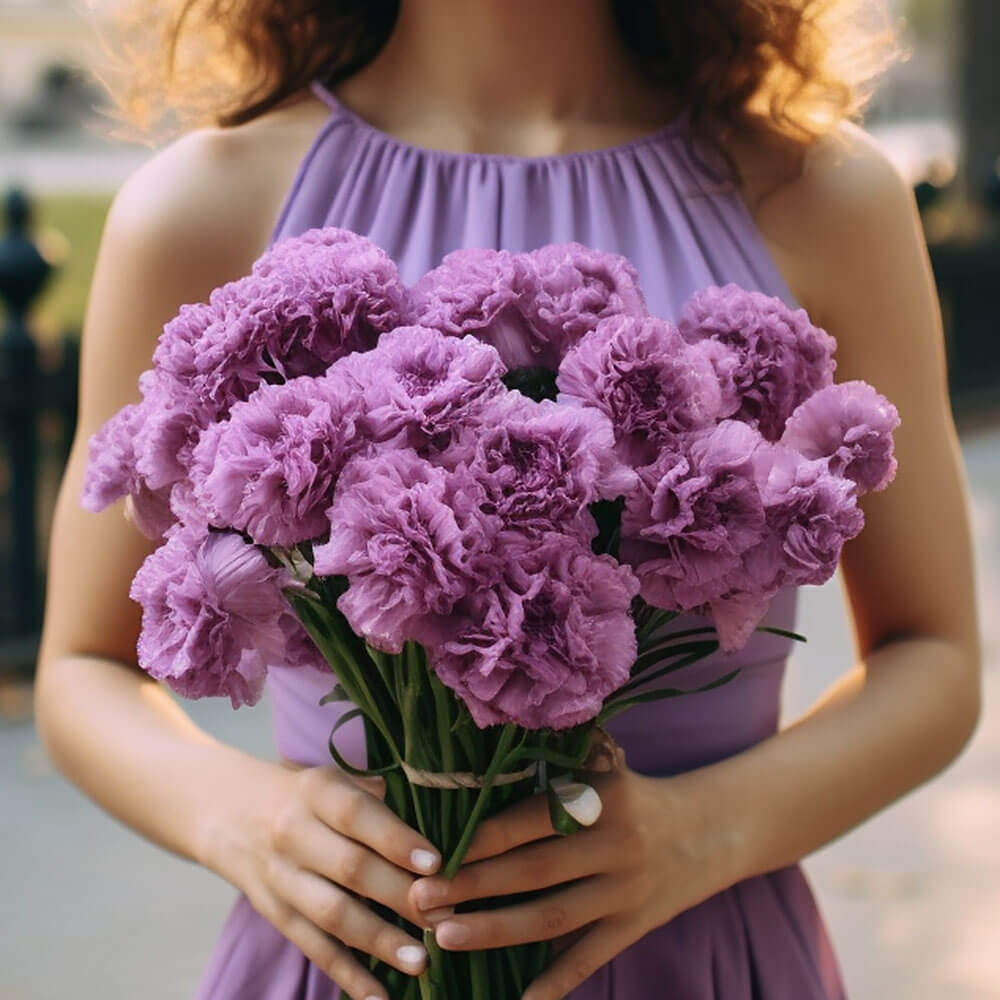 Buy Premium Purple Bridesmaids Carnation Bouquets | GlobalRose
