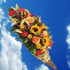 Autumn Flower Cornucopias Delivery | Fall Flower Cornucopia | GlobalRose