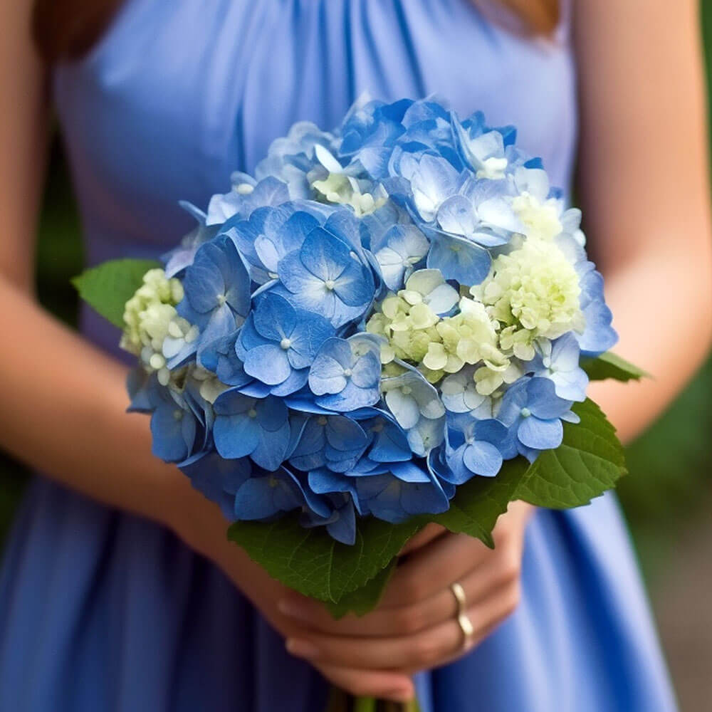 Gorgeous Blue Hydrangea Bridal Bouquet | GlobalRose