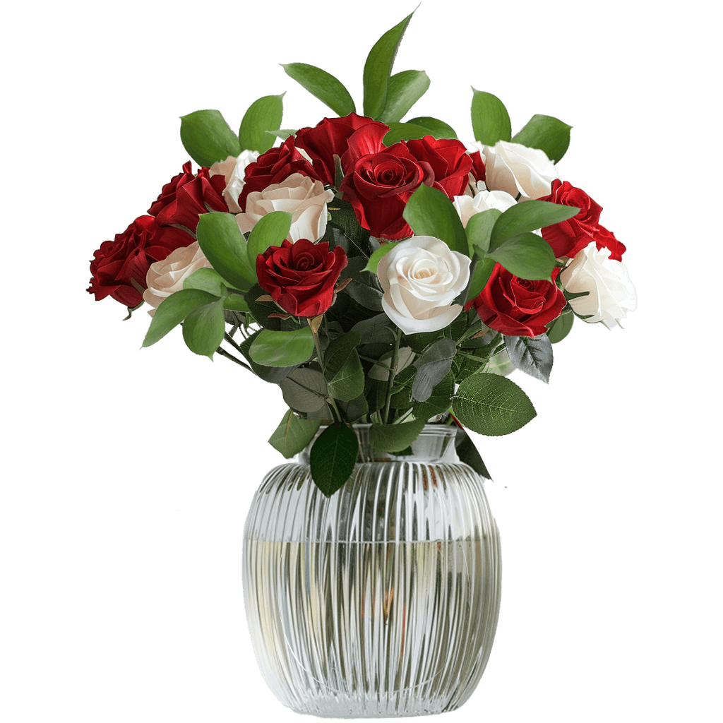 Gorgeous Red and White Wedding Rose Centerpieces | GlobalRose