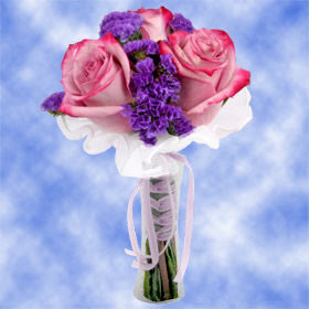 Lavender Roses Statice Flowers Fresh Flower Centerpieces | GlobalRose