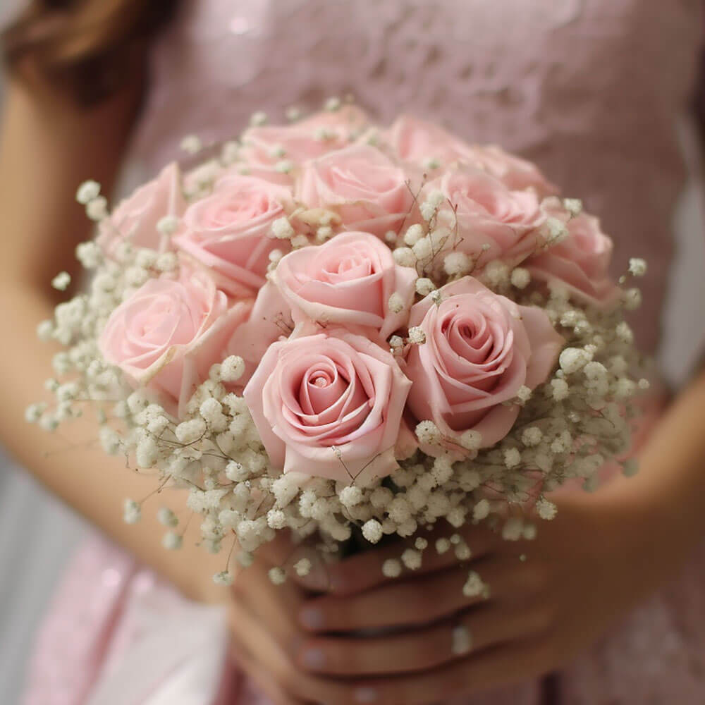 Light Pink Rose Bridesmaids Bouquets For Sale | GlobalRose
