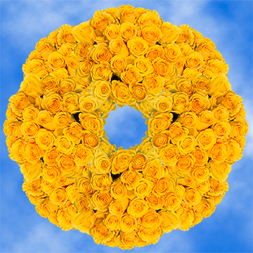 Wholesale Fresh Cut Bright Yellow Roses Brighton Variety | GlobalRose